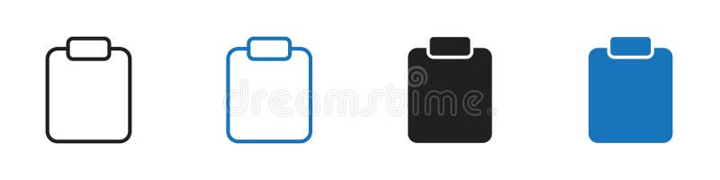 Clipboard Icon Linear Graphics Set Vector in Black Stock Illustration ...