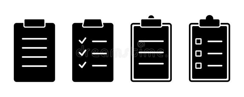 Clipboard Icon Set. Document Symbol in Glyph. Clipboard Icon in Solid ...