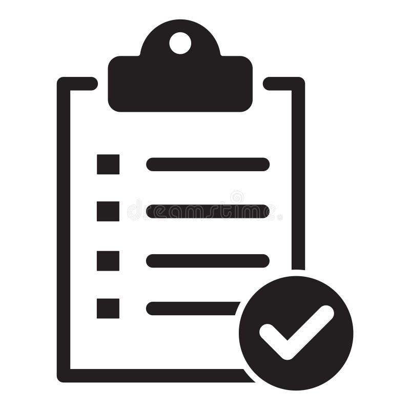 Clipboard Icon, with Check Mark Symbol Stock Vector - Illustration of ...
