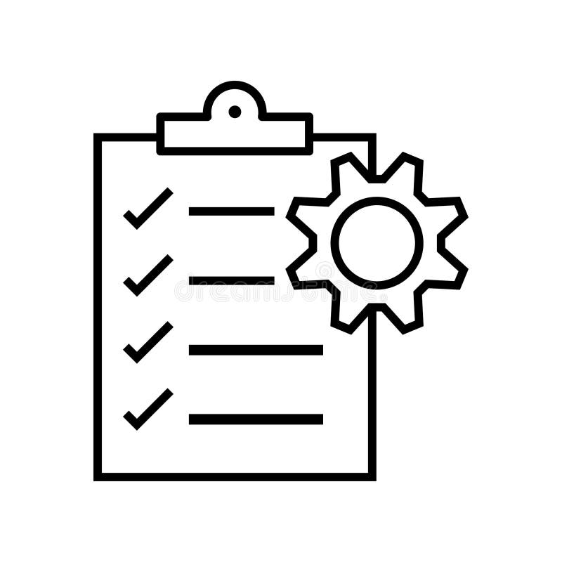 Clipboard Icon. Tasks. with Gear Stock Vector - Illustration of service ...