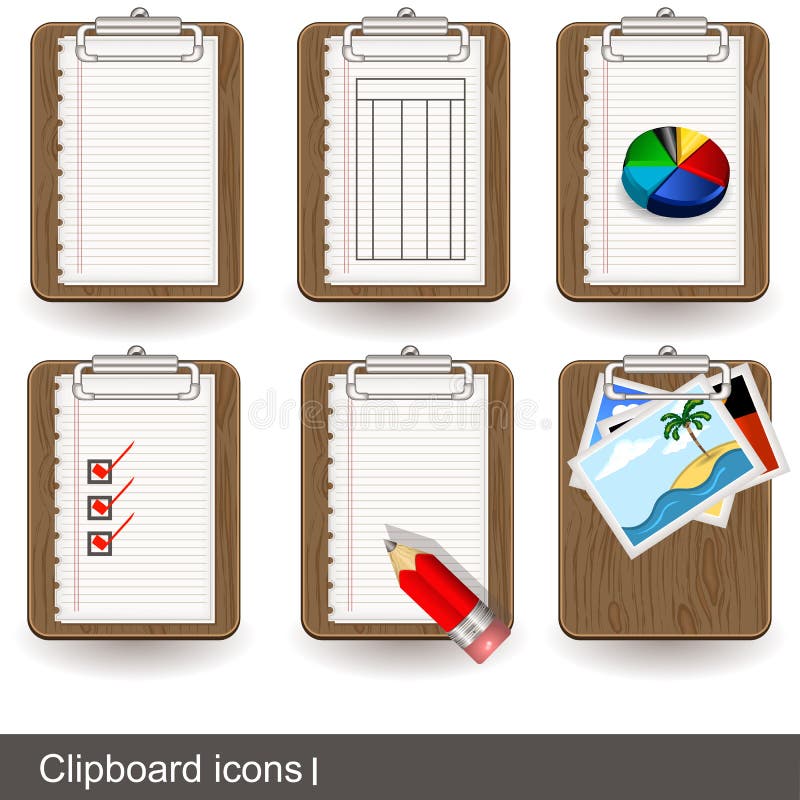 Clipboard icons 1 stock vector. Illustration of message - 23835506