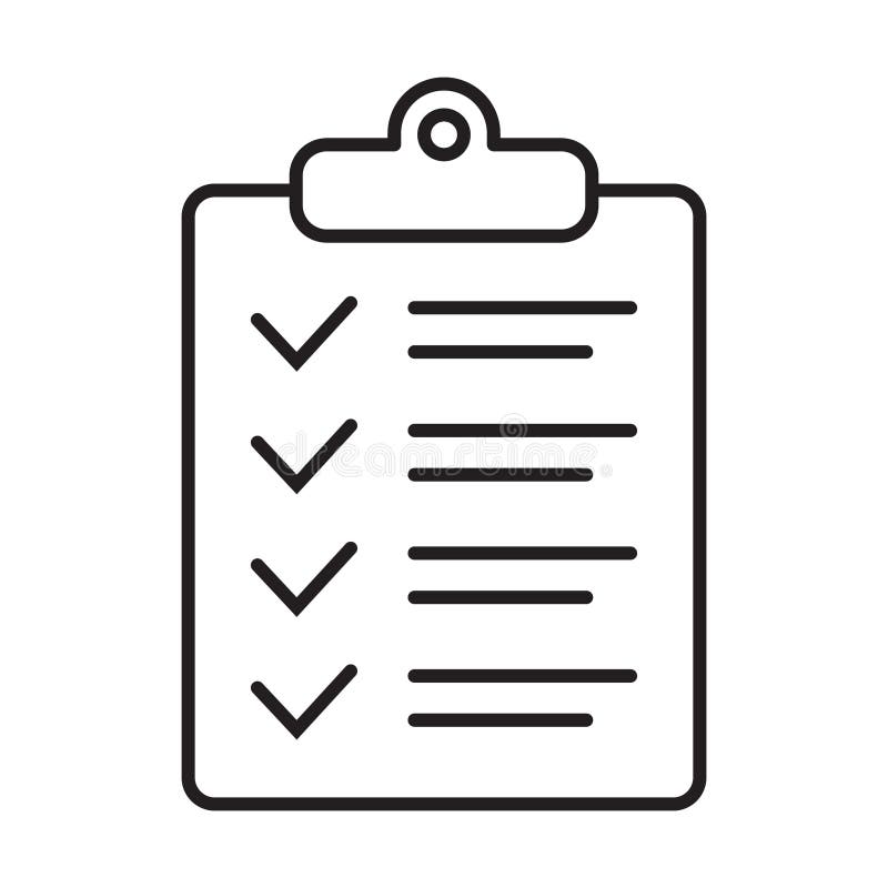 Clipboard Line Icon. Checklist Icon. Stock Illustration - Illustration ...