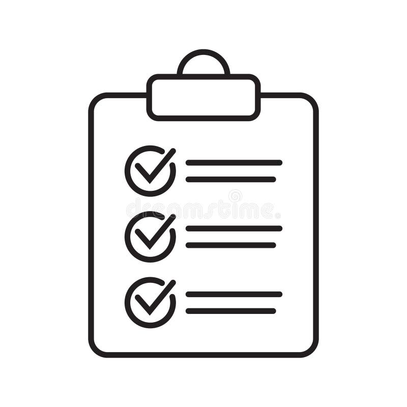 Clipboard Line Icon. Checklist Sign Symbol. Stock Vector - Illustration ... Clipboard Line Icon. Checklist Sign Symbol. Stock Vector - Illustration ...