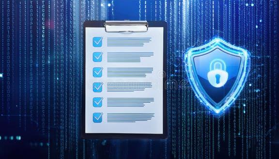 Clipboard with Lock and Shield Icon Representing Privacy and Security ...