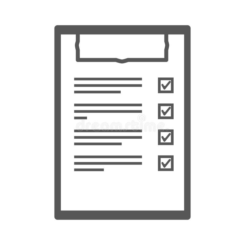 Clipboard with Marked Checkbox Stock Illustration - Illustration of ...