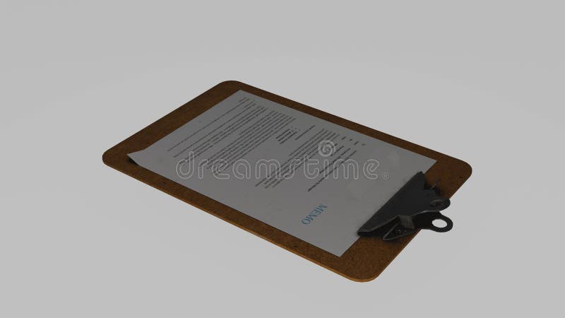 Clipboard with memo paper stock image. Image of label - 336699217