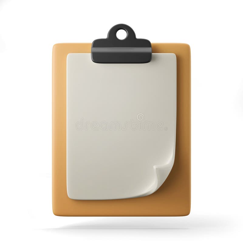 Clipboard Note Taking Paper 3d Illustration Rendering Icon Editable ...