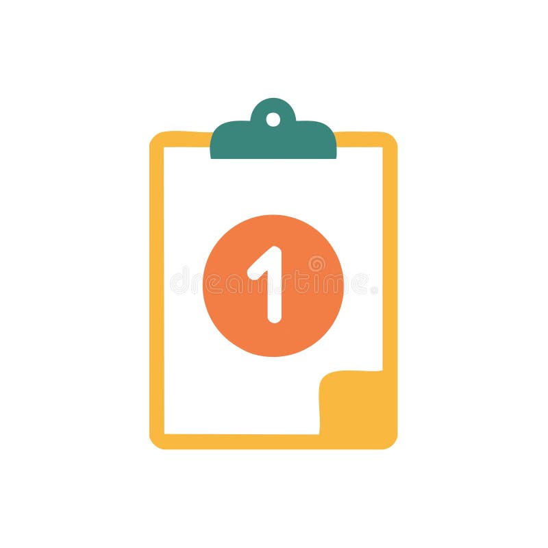 Clipboard with the Number One, Concept of a List, Checklist or First ...