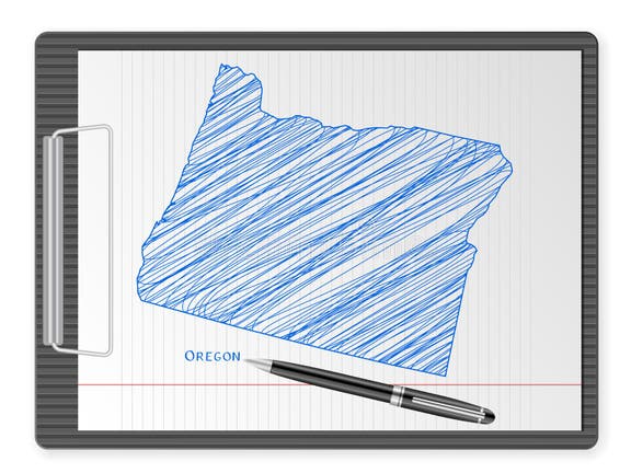 Clipboard Oregon map stock vector. Illustration of vector - 107046685