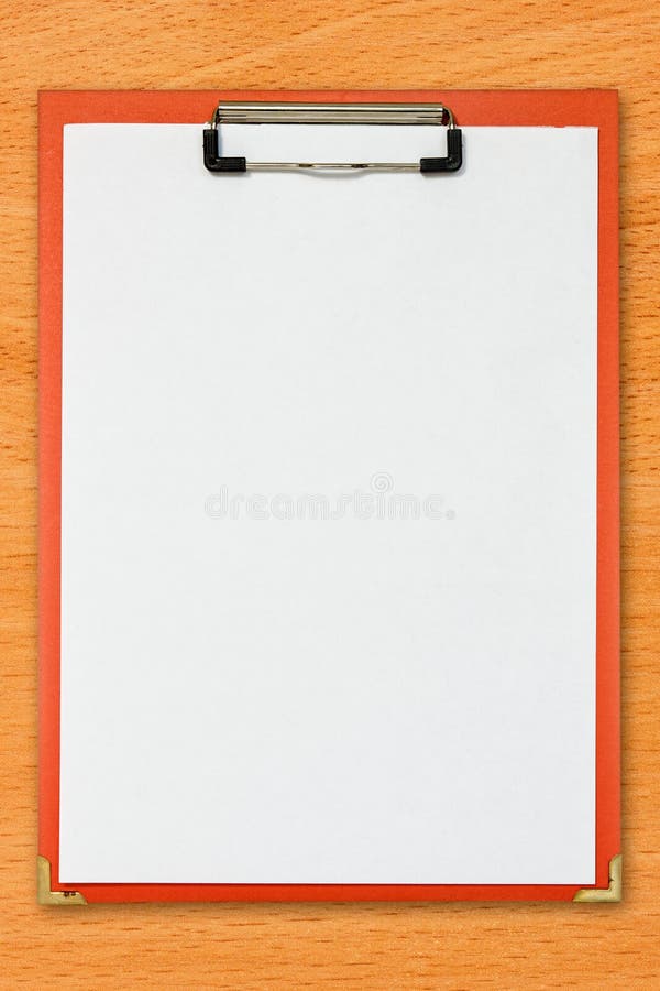 Clipboard with Paper Sheet on the Table Stock Image - Image of medical ...