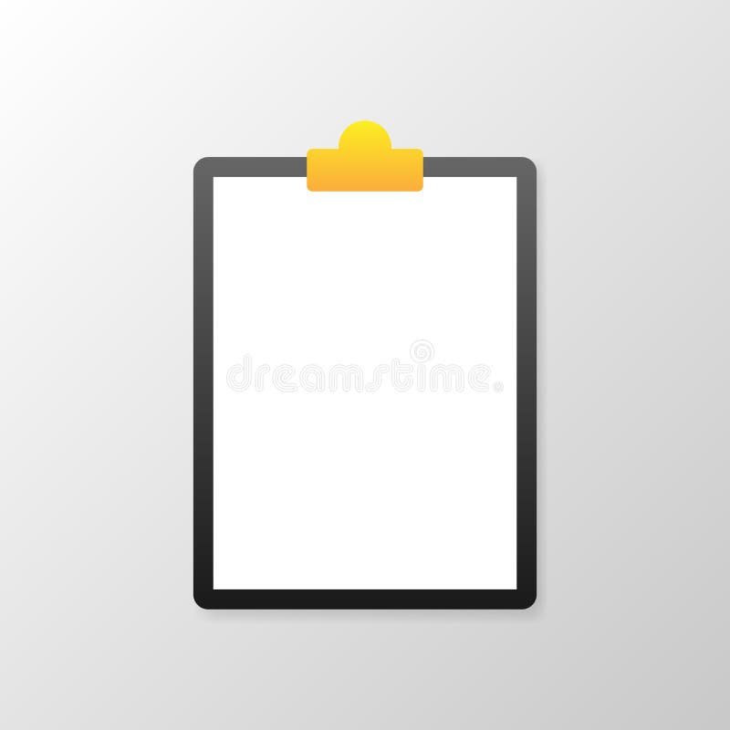 Clipboard with Paper Sheet, Vector. Stock Vector - Illustration of ...