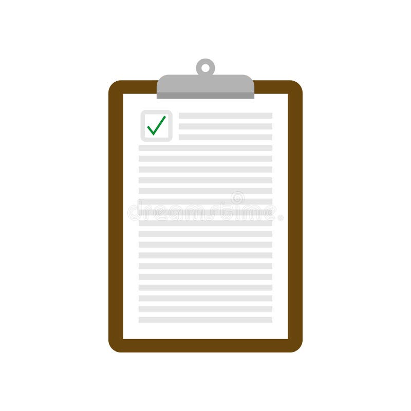 Clipboard with a Paper for Taking Notes, Writing, Planning. Top View of ...