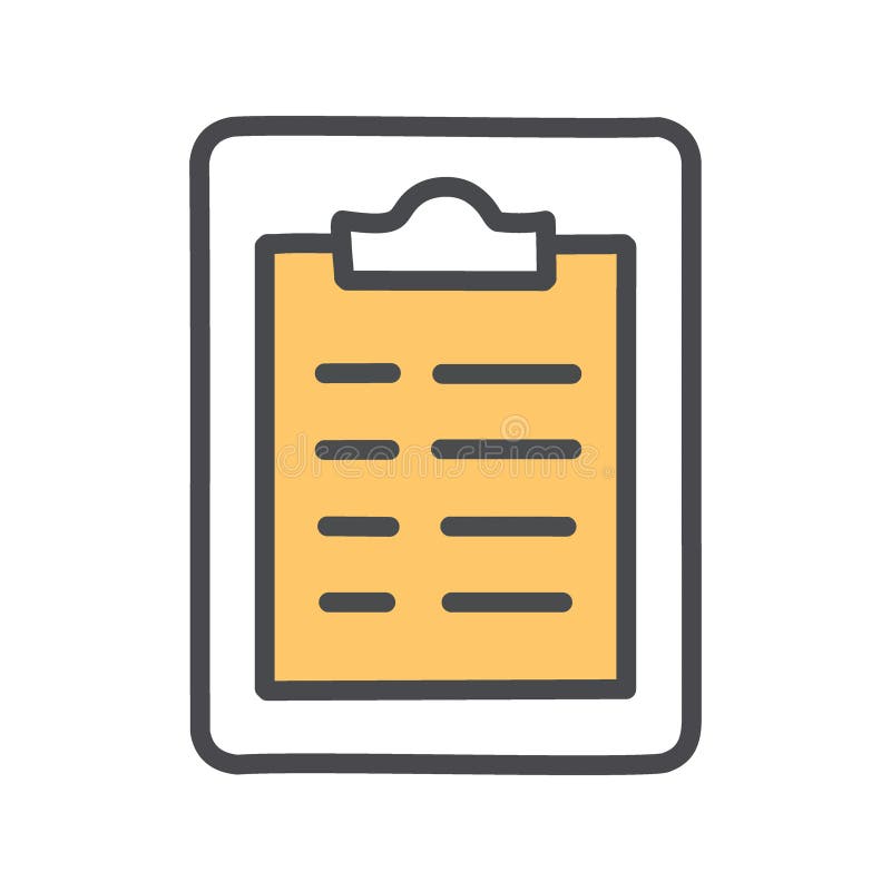 Clipboard Paperwork Icon. Simple Clipboard Icon with Paper and Lines ...