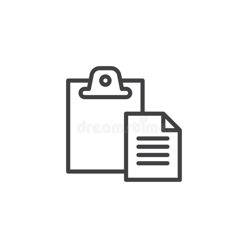 Clipboard Paste Line Icon, Outline Vector Sign Stock Vector ...