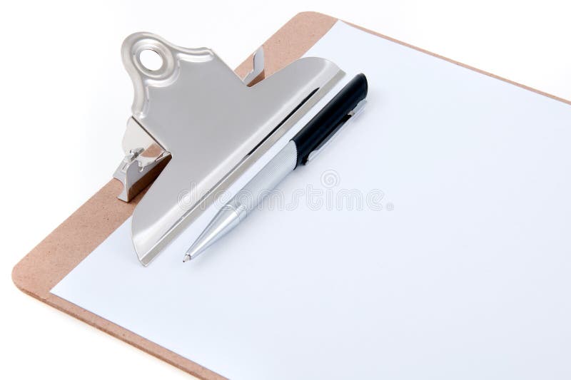 Clipboard with Pen stock image. Image of clamp, business - 21817595