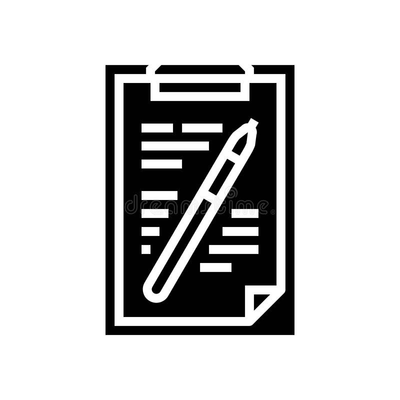 Clipboard Pen List Glyph Icon Vector Illustration Stock Vector ... Clipboard Pen List Glyph Icon Vector Illustration Stock Vector ...