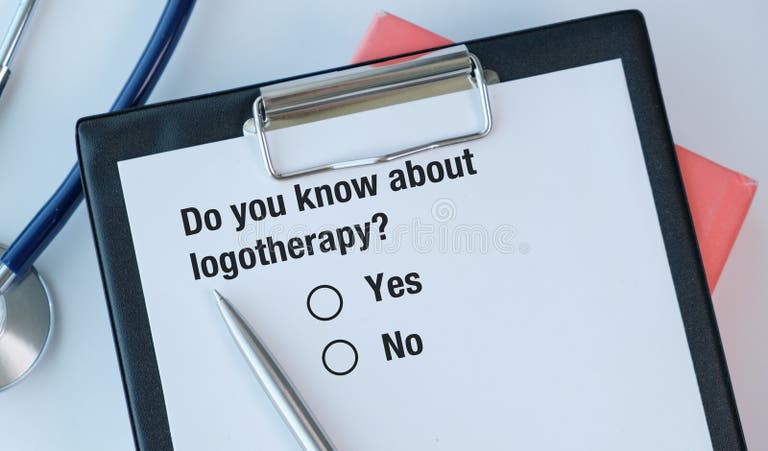 A Clipboard with a Pen on it and a Question about Logotherapy Stock ...