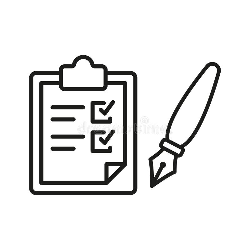 Clipboard Pen Set Stationery Icon Vector Basic Design Stock Vector ...