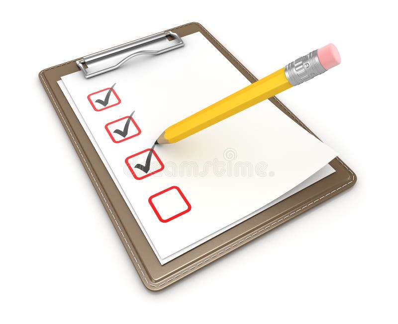 Clipboard and pencil stock illustration. Illustration of pencil - 60999857
