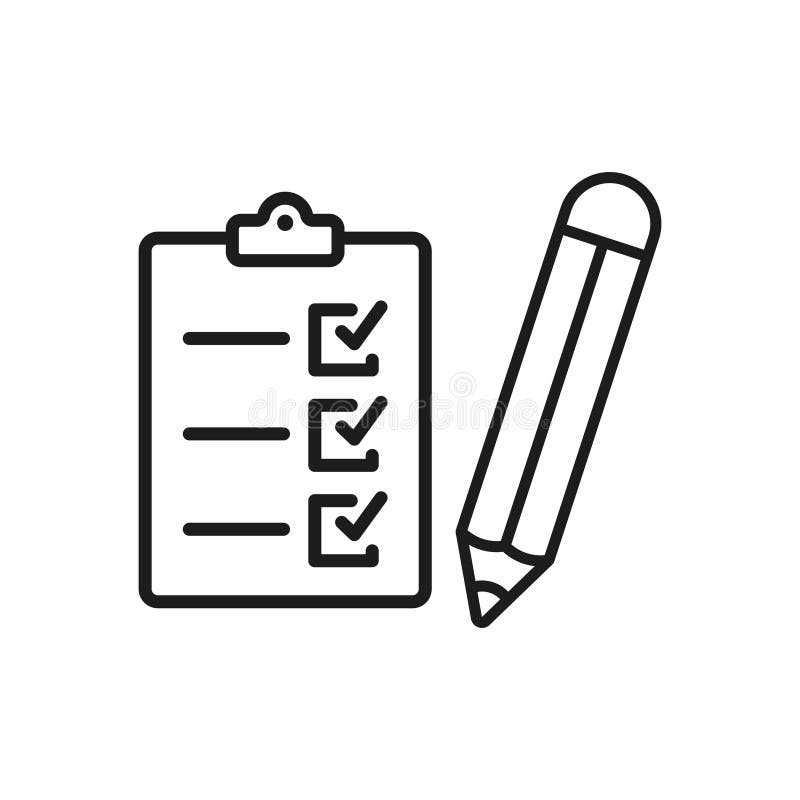 Clipboard Pencil Set Set Stationery Icon Vector Basic Design Stock ...