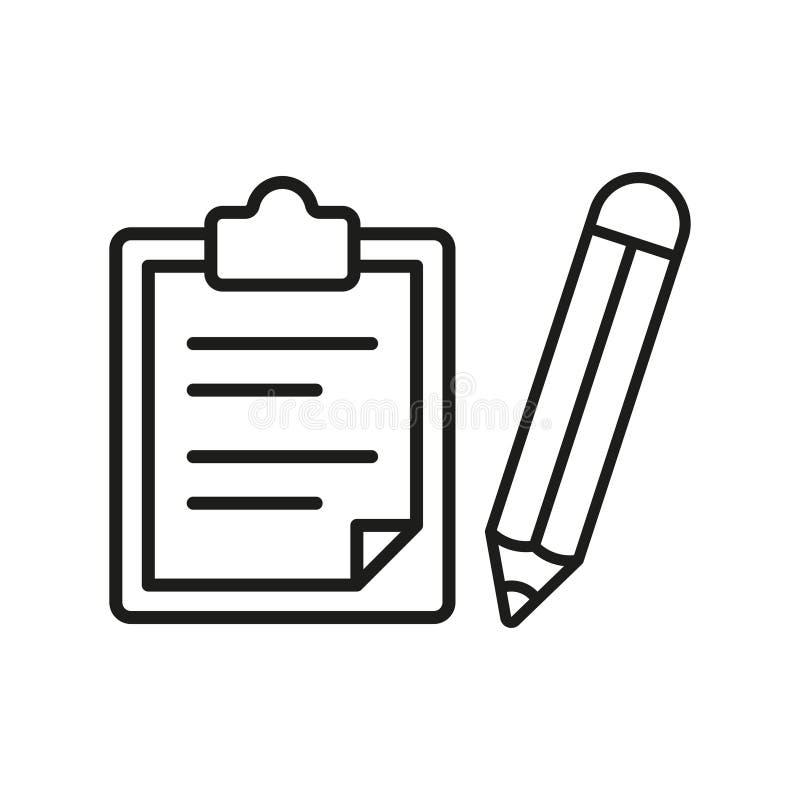 Clipboard Pencil Set Set Stationery Icon Vector Basic Design Stock ...