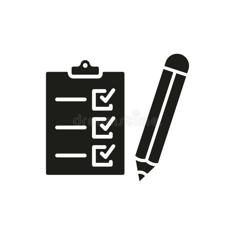 Clipboard Pencil Set Set Stationery Icon Vector Basic Design Stock ...