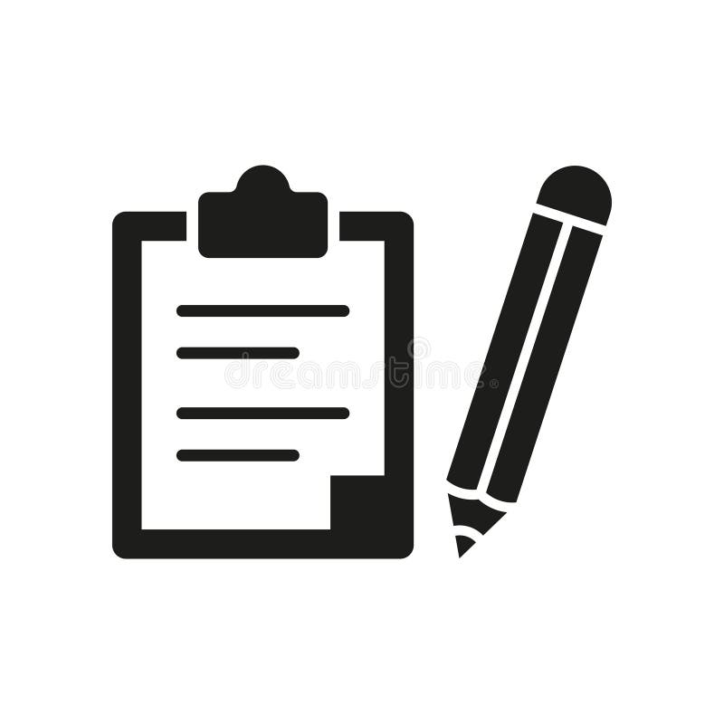 Clipboard Pencil Set Set Stationery Icon Vector Basic Design Stock ...