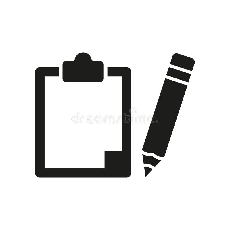 Clipboard Pencil Set Set Stationery Icon Vector Basic Design Stock ...