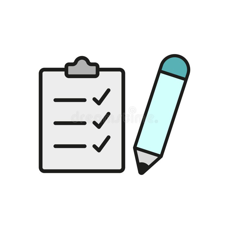 Clipboard Pencil Set Set Stationery Icon Vector Basic Design Stock ...