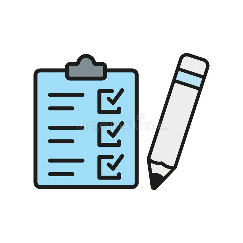 Clipboard Pencil Set Set Stationery Icon Vector Basic Design Stock ...