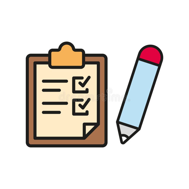 Clipboard Pencil Set Set Stationery Icon Vector Basic Design Stock ...