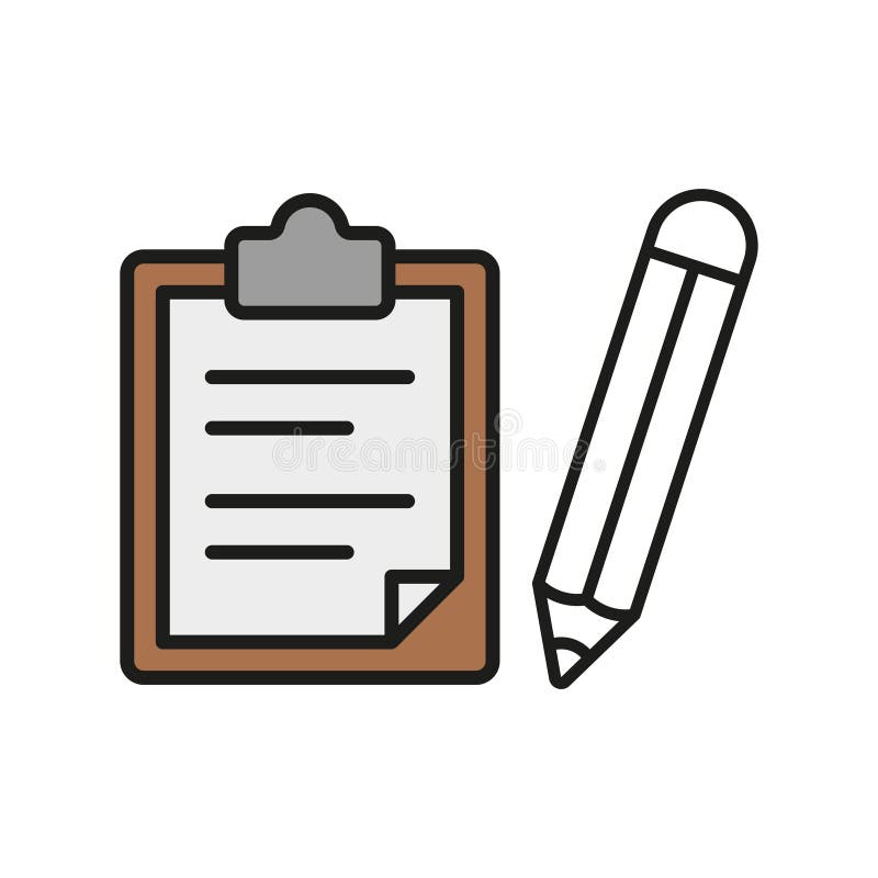 Clipboard Pencil Set Set Stationery Icon Vector Basic Design Stock ...