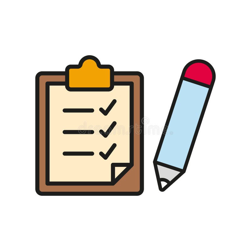 Clipboard Pencil Set Set Stationery Icon Vector Basic Design Stock ...