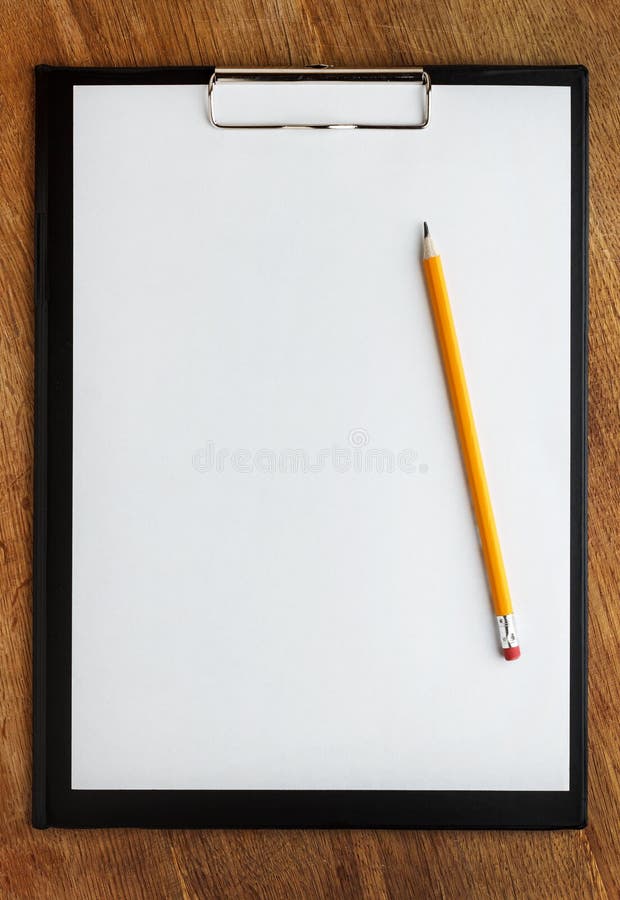Clipboard with pencil stock image. Image of document - 43060463