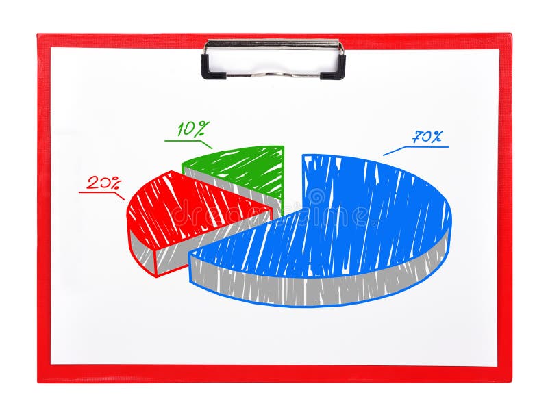 Clipboard with pie chart stock illustration. Illustration of business ...