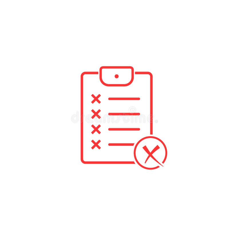 Reject Form Icon. Refusal Document Icon. Flat Illustration of Refuse ...