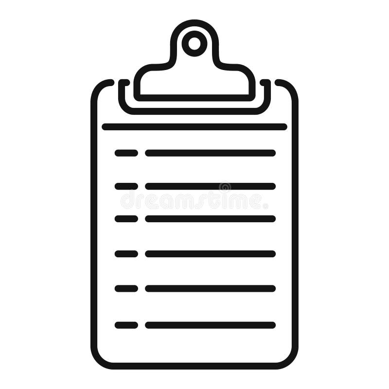 Clipboard Report Icon Outline Vector Document Paper Stock Vector