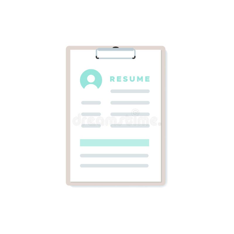 Clipboard Resume Icon. Vector Illustration, Flat Design Stock Vector ...