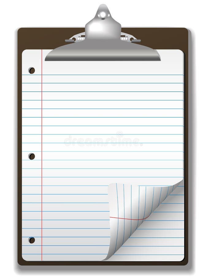 Clipboard School Ruled Notebook Paper Stock Vector - Illustration of ...