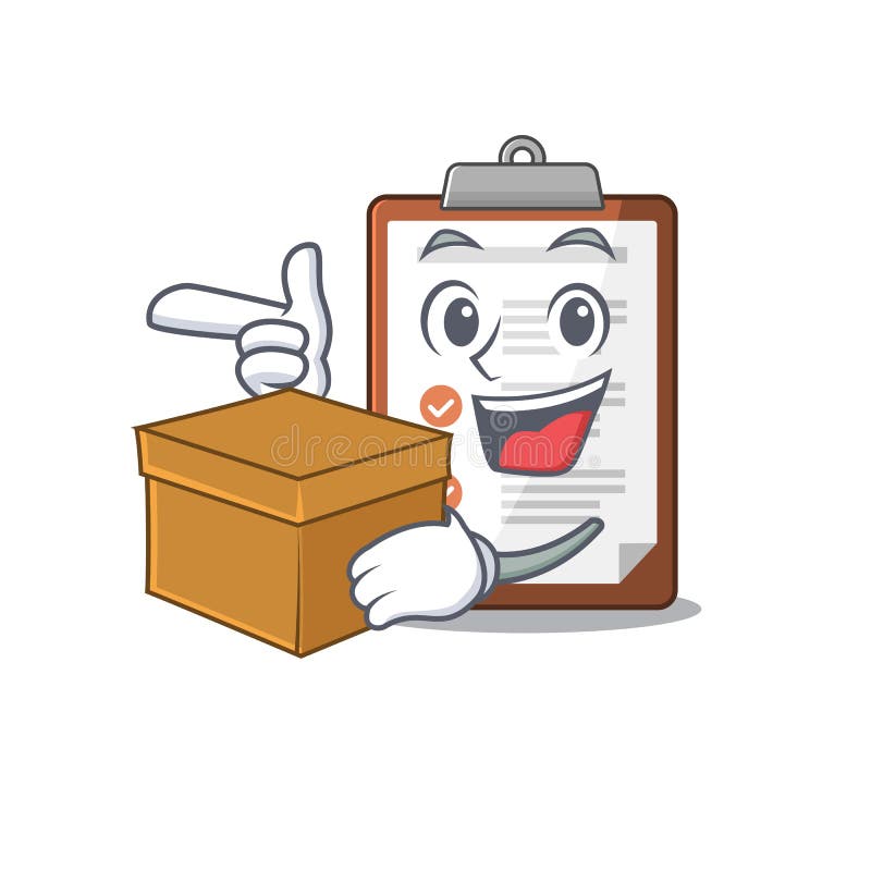 Clipboard Scroll Cartoon Character Bringing a Box Stock Vector ...