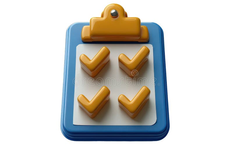 Vibrant Blue and Orange Checklist Clipboard with Four Visible ...