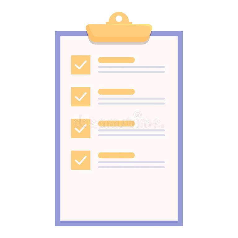 Clipboard Showing Check Marks Representing Completed Tasks Stock Vector - Illustration of ...