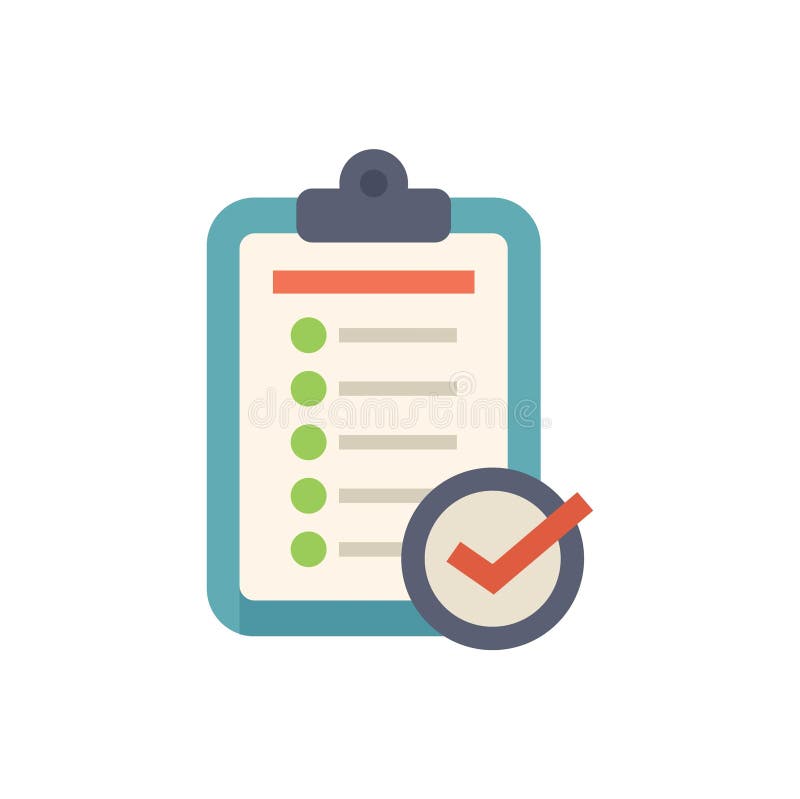 Clipboard Showing Completed Checklist with Checkmark Icon Stock ...