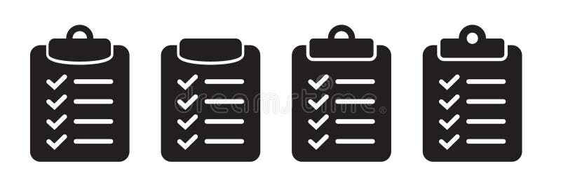 Clipboard Solid Icon Flat Style Isolated on Background. Checklist Sign ...
