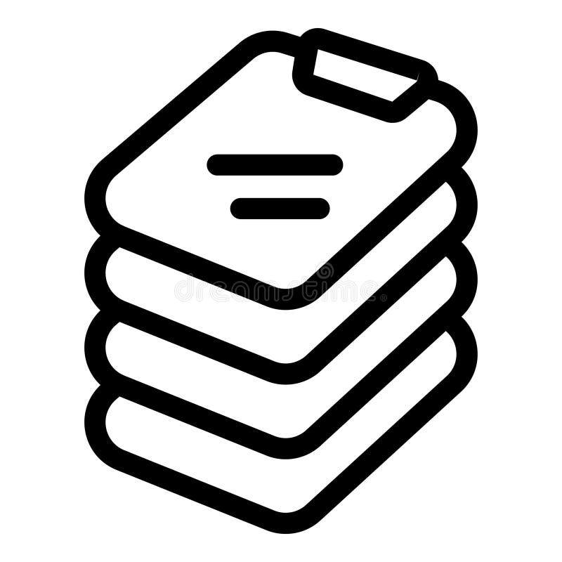 Clipboard with Stacked Paper Representing Office Documents Icon Stock ...