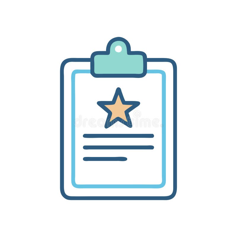 Clipboard Star Icon for Highlights Stock Vector - Illustration of ...