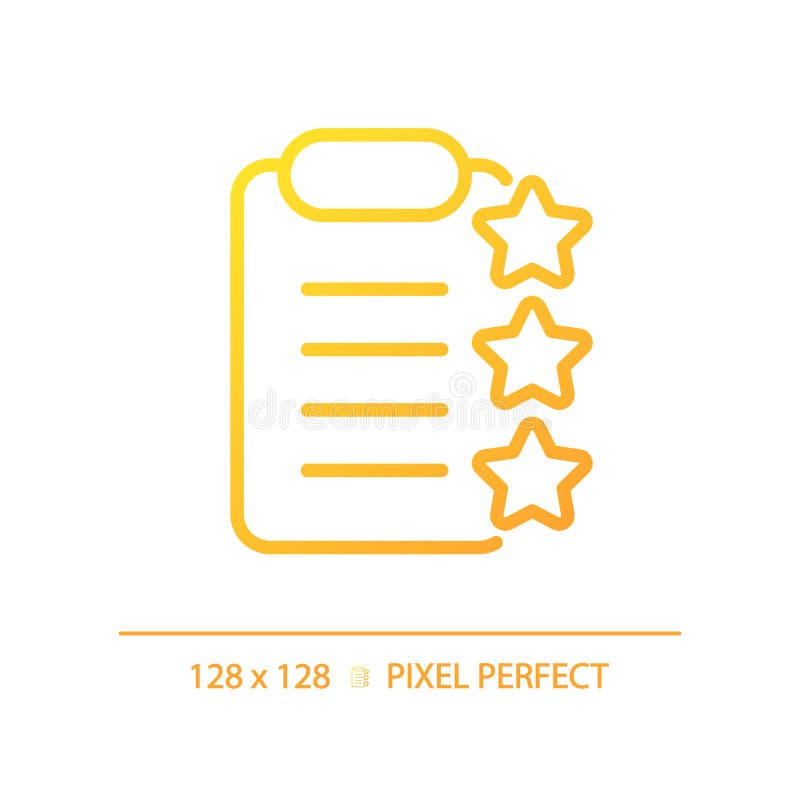 Clipboard with Stars Pixel Perfect Gradient Linear Vector Icon Stock ...