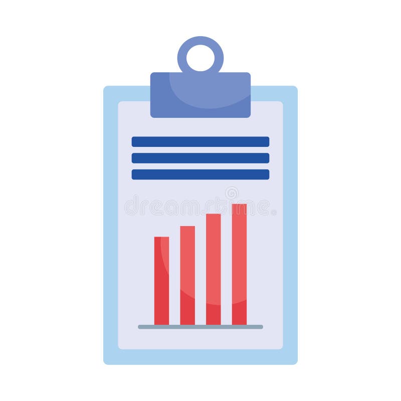 Clipboard with Statistics Bars Document Stock Vector - Illustration of ...
