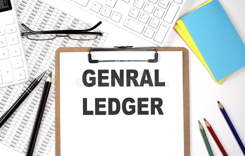 Clipboard with Text GL - General Ledger and Keyboard and Chart on the ...