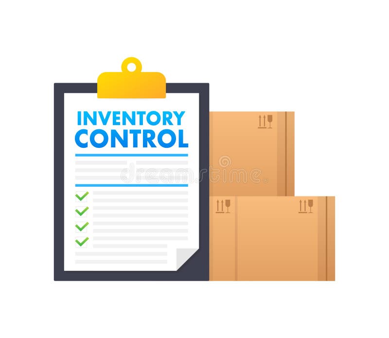 Clipboard with Text Inventory Control Near the Boxes. Inventory ...